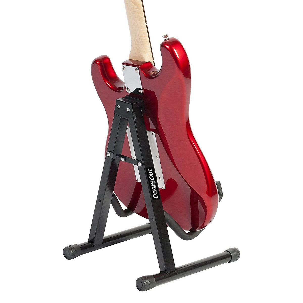 ChromaCast Folding A-Frame Guitar Stand for Acoustic and Electric Guitars with Secure Lock (CC-MINIGS),Black
