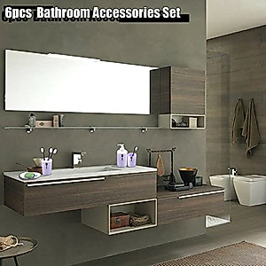 Bathroom Set 6pcs Bathroom Accessories Set,Include Soap Dispenser,Toothbrush Holder,Toothbrush Cup,Soap Dish,Toilet Brush Holder,Trash Can,Be Applicable Home Decor