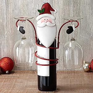 Herich Christmas Wine Bottle Glass Holder Countertop Holiday Wine Glass Holder Simple Wine Glass Storage Rack