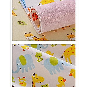 Monvecle 4pcs Pack Baby Infant Waterproof Cotton Changing Pads Washable Resuable Diapers Liners Mats (4pcs Pack-18"x12")