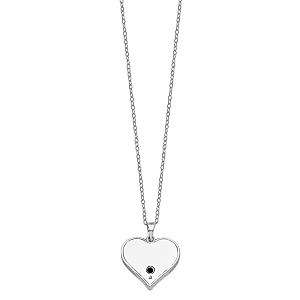 IceCarats 925 Sterling Silver Vintage Black Paw Print Pet Heart Love Ash Holder 18 inch Chain Urn Necklace for Ashes Cremation Jewelry