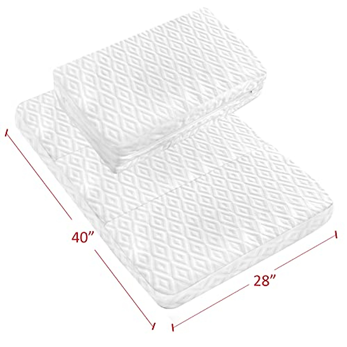 Trifold Mattress Topper Fits 4moms Breeze GO Portable Travel Playard & Breeze Plus Playard Only, Baby Foam Mattress with Ultra Soft Jacquard Water-Resistant Cover