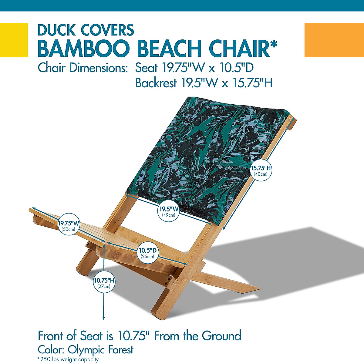 Duck Covers Bamboo Beach Chair, Olympic Forest