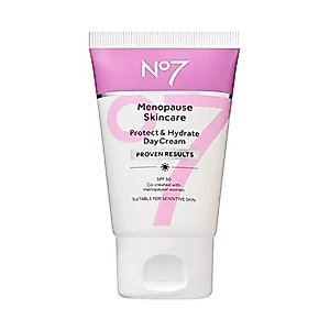 No.7 No7 Menopause Skincare Protect & Hydrate Day Cream - SPF 30 Facial Moisturizer with Green Tea + Niacinamide for Smoother & Brighter Skin - Menopause Support Skincare with Vitamin C (1.69 fl oz)