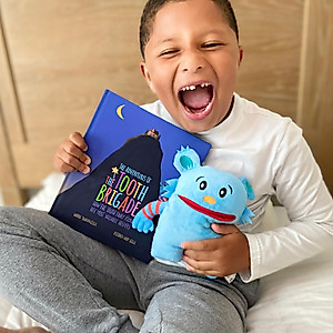 The Tooth Brigade Tooth Fairy Pillow | Fun and Interactive Stuffed Plush Toy with Large Pocket for Lost Teeth, Treasures, Prizes - Perfect for Kids, Boys, & Girls Gift (Blue Monster)