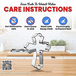 Foose Brand Fancy Cross Cookie Cutter 5 in, Tin Plate Steel, USA Made