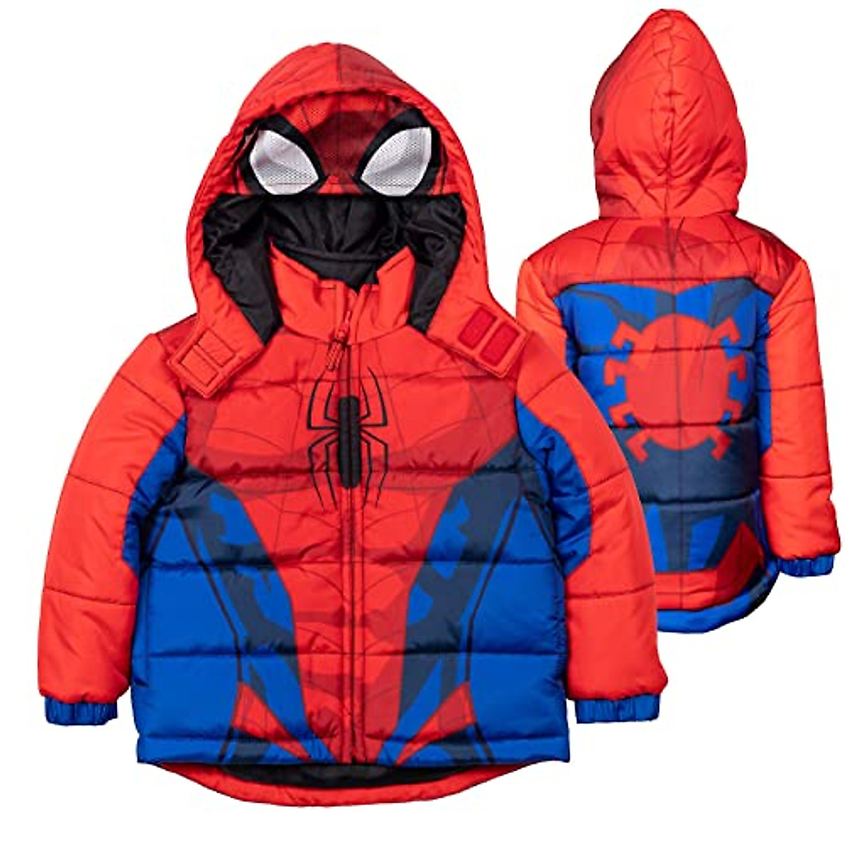 Marvel Avengers Spider-Man Little Boys Winter Coat Puffer Jacket Spider-Man, Red, 6