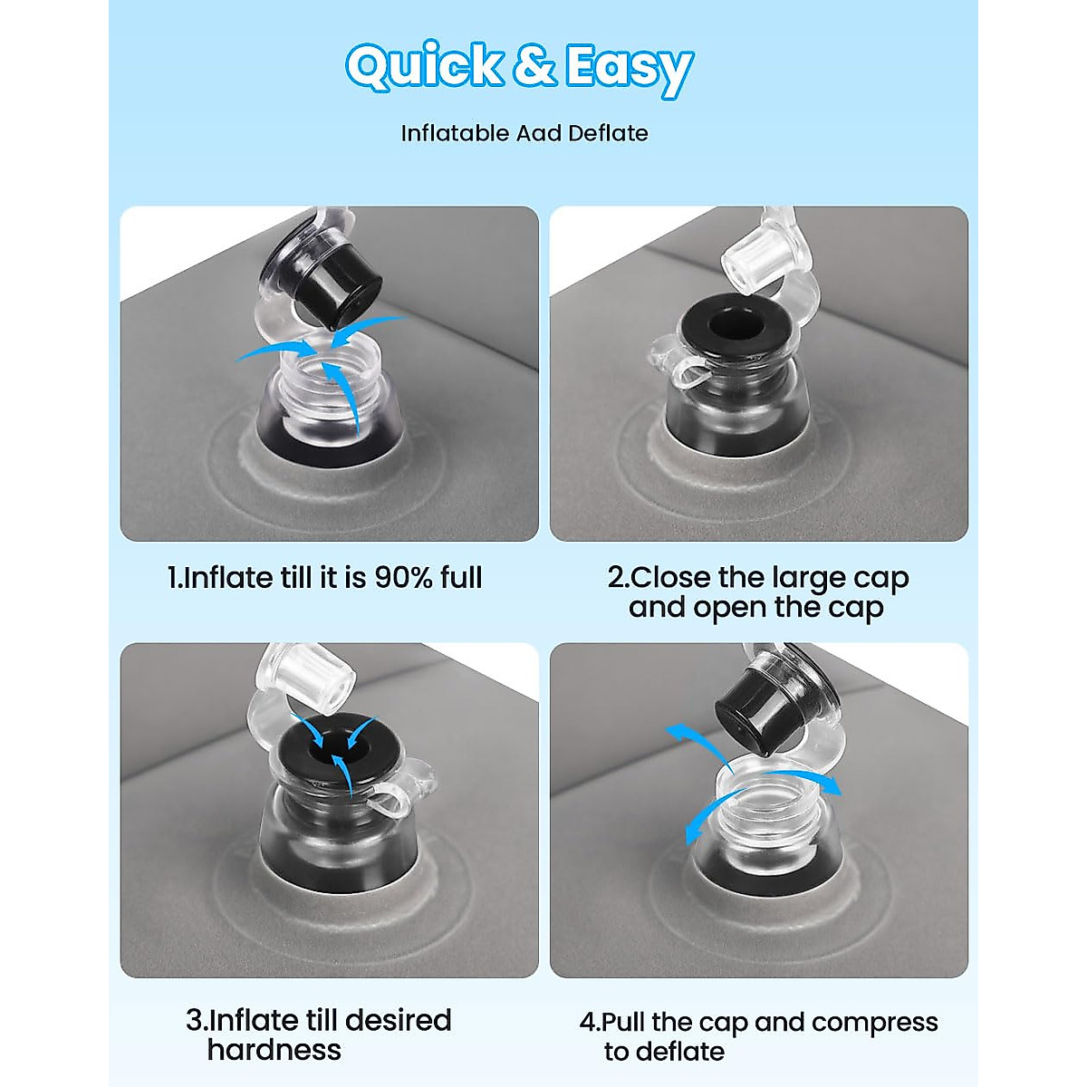 Inflatable Foot Rest for Air Travel - Airplane Foot Rest Adjustable Height Leg Pillow for Kids & Adults on Plane, Car, Train, Office and Home (1 PCS)