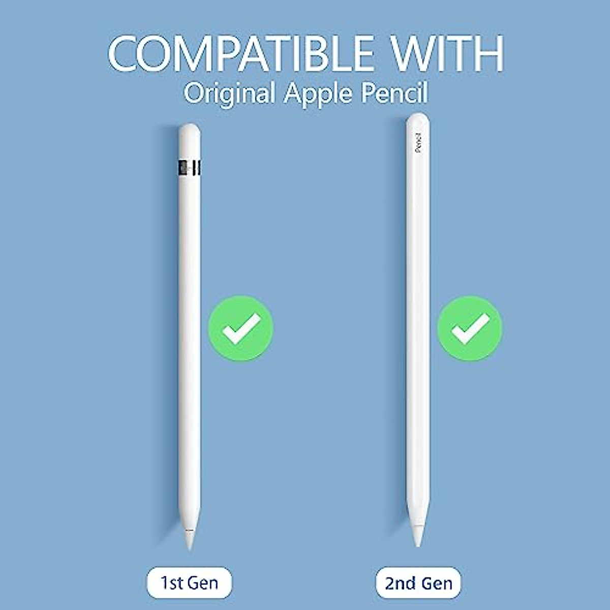 nimin Replacement Tips for Apple Pencil 2nd Gen & 1st Gen- [8 Pack] Apple Pencil Spare No Wear Out Fine Point Precise Control Apple Pen Tip, Plastic Tips + Metal Tips