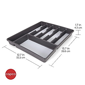 Copco Basics 6 Compartment Organizer, Charcoal Gray/Light Gray