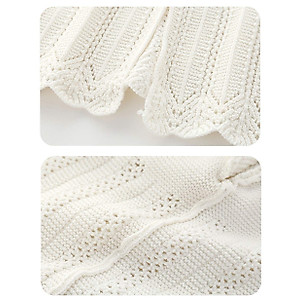 Feidoog Knitted Baby Girls Cardigan Sweater Toddler Knit Button up Cardigan Sweater Outwear,Off-White,2-3T