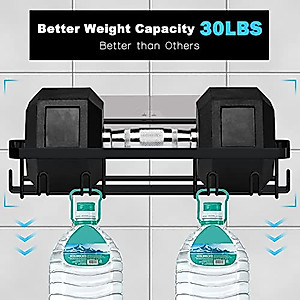 Dulutuxe Shower Caddy Bathroom Organizer Large Size - No Drilling Traceless Adhesive Shower Shelves with 4 Hooks, Wall Mount Stainless Steel Shower Shelf for Bathroom, Toilet, Kitchen, Dorm(4 Pack)