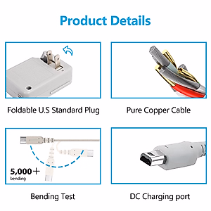 BXIZXD 3DS Charger Compatible with Nintendo 3DS/ 3DS XL/ New 3DS/ 2DS/ DSi Wall Travel Charger Power Cord Charging Cable