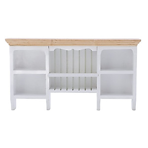 1/12 Miniatura Storage Cabinet Wall, 2 colors, Mounted Hand Painted Dollhouse Cupboard Crafted Mini Shelf(White)