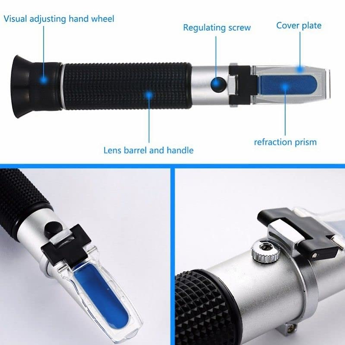 Alcohol Refractometer 0~80% for Liquor Spirit Alcohol Volume Percent Measurement with Automatic Temperature Compensation (ATC)
