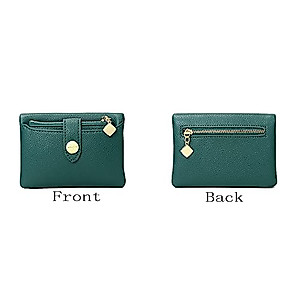PofeeXIO Wallets for Women with Removable Card Sleeve Coin Purse Compact Bifold Small Wallet for Women Rfid Ladies Wallet Leather Billfold Womens Wallet Small (Green)