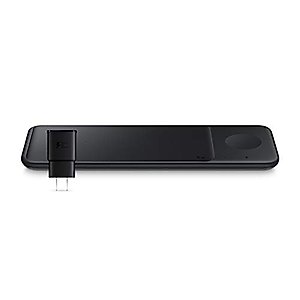 SAMSUNG Electronics Wireless Charger Trio, Qi Compatible - Charge up to 3 Devices at Once - for Galaxy Phones, Buds, Watches, and Apple iPhone Devices, Black (US Version)
