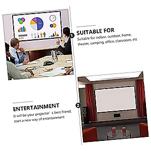 Parliky 84 Projector Portable Home Movie Foldable Movies Screen Indoor Projection for Inch Outdoor Theater Fordable