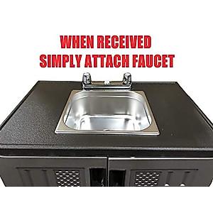 Concession Sinks - Standard Size Electric 1 Compartment with Hot Water for Food Vending Trailer, Hand Wash