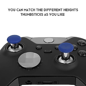 8 in 1 Metal Thumbsticks Joysticks Replacement, Swap Magnetic Analogue Stick Grips Buttons Parts with Repair Kit Accessories Compatible with Xbox one Elite Series 1/ PS4(Blue)