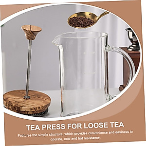 Ciieeo Expresso Coffee Cup Coffee Glass Press Kettle Cold Brew Coffee Pot Manual Coffee Pot Resistant Teapot Tea Maker Borosilicate Coffee Pot Concentrate Travel Wood Jug