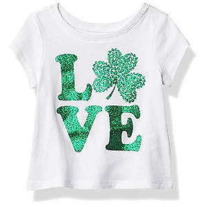 The Children's Place baby girls and Toddler St. Patrick's Day Graphic Tee T Shirt, White, 3T US