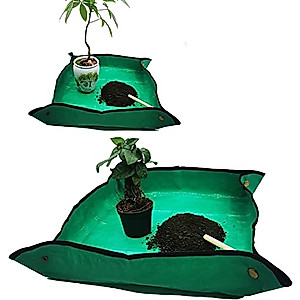 2PCS(39.3'',26.8'') Plant Waterproof Repotting Square Mats,Foldable Garden Transplanting Work Cloth Mat,Portable Gardening Mat,Indoor Succulent Potting Mat(39.3"x39.3",26.8"x26.8")