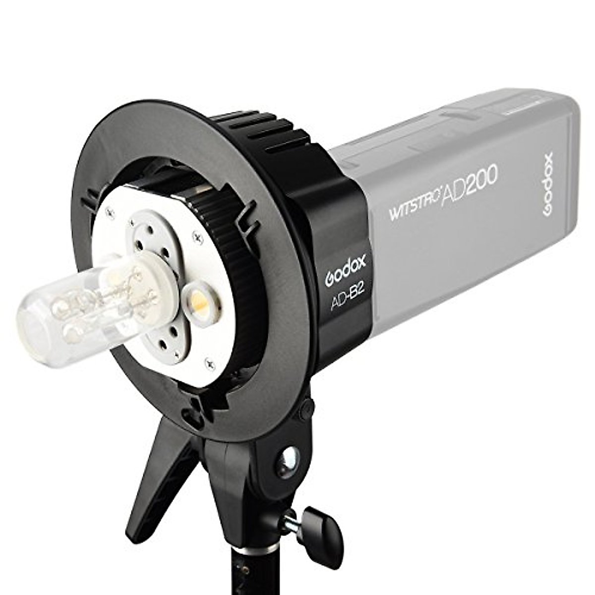 Godox AD-B2 Dual Power Twin Head Bowens Mount to Install 2 Godox AD200 or AD200 Pro Pocket Flash or Flashpoint eVOLV 200 TTL Modular Strobe Light Together to Achieve 400W Power Output