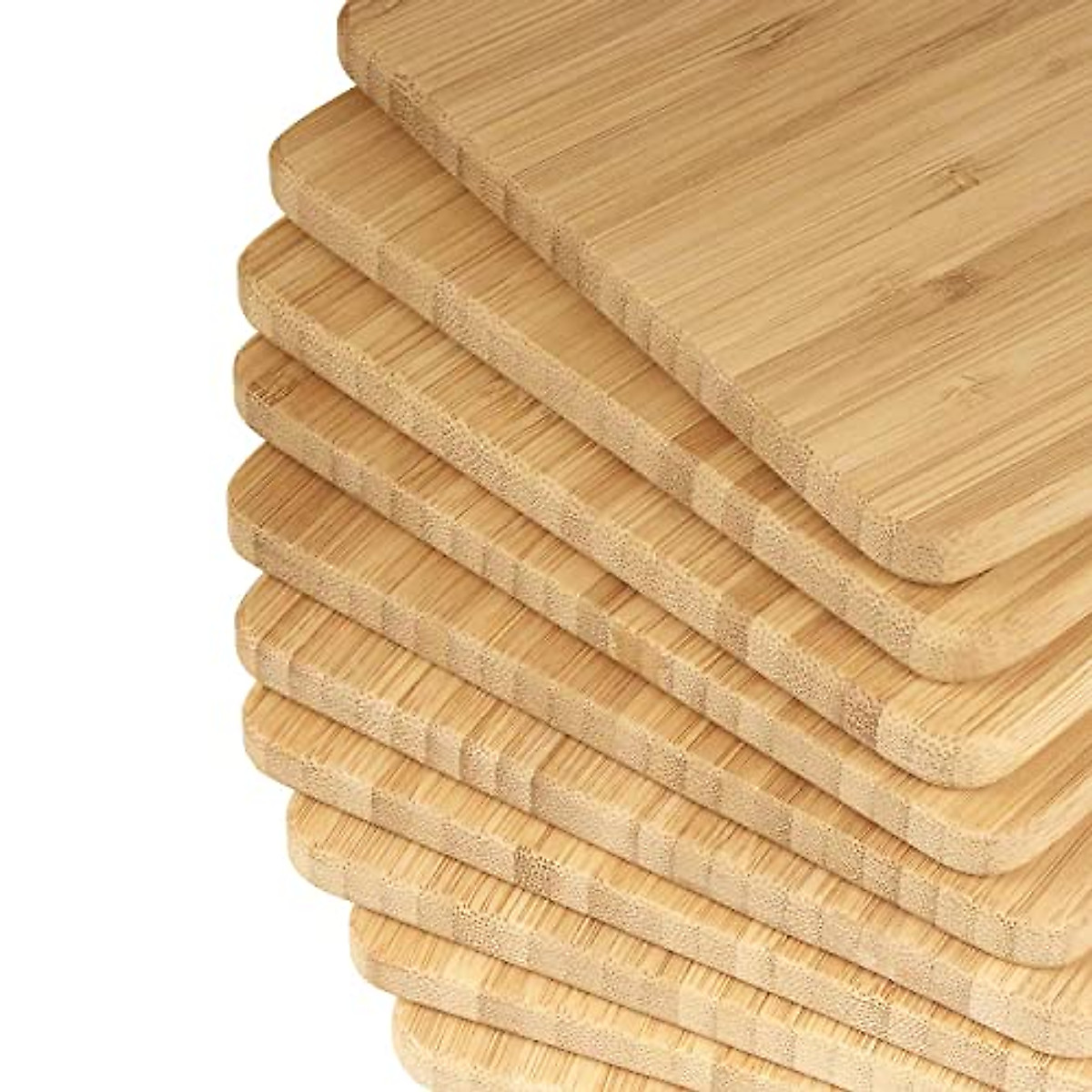 BambooMN Small Premium Bamboo Serving and Cutting Board, Charcuterie, Home and Everyday use - 7.9" x 5.5" x 0.4" - 10 pcs