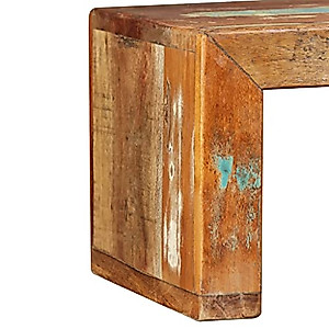 vidaXL Solid Wood TV Stand Adjustable Rustic Shelf Unit Riser Console Table