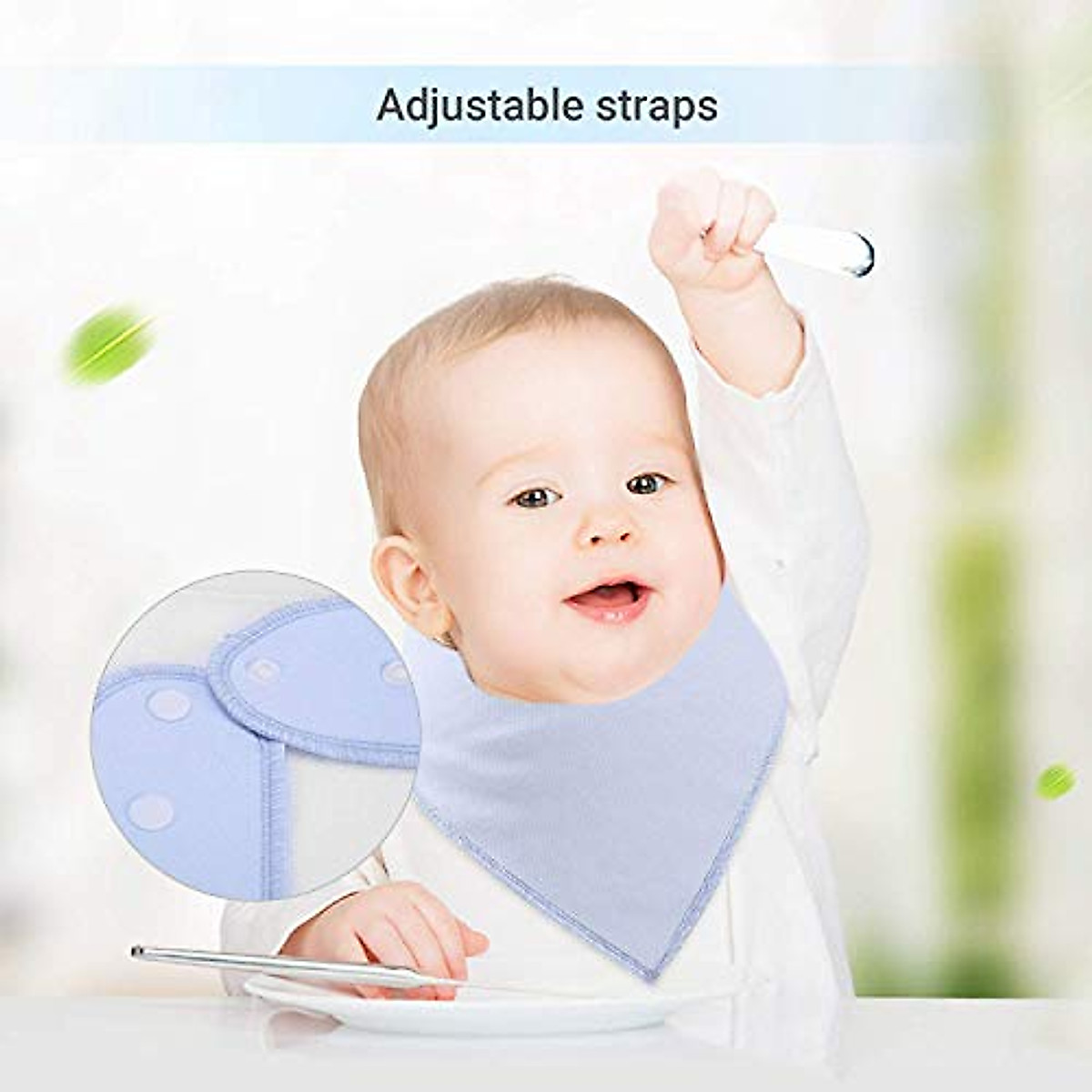 Yoofoss Baby Bibs 8 Pack Baby Bandana Drool Bibs Plain Color Soft and Breathable for Boys and Girls