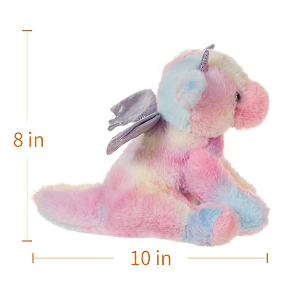 Apricot Lamb Toys Plush Colorful Plush Dragon Dinosaur Stuffed Animal Soft Cuddly Perfect for Child (Colorful Plush Dragon, 8 Inches)
