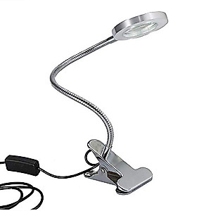 Simlug Magnifying Glass Lamp, Magnifying Light Table Base Holder USB Powered Portable Clamp Table Base Holder Desk Magnifier Lamp Ideal for Eyebrow Tattoo Tattoo