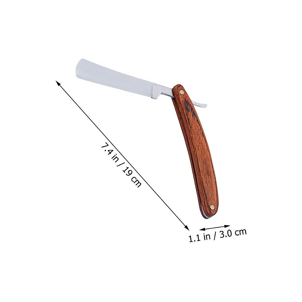 HEALLILY 2Pcs Straight Razor Vintage Folding Shaving Razor Manual Shaver Old Fashion Beard Shaver with Wood Handle Barber Shaver Tool