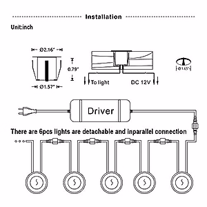SMY Lighting Recessed LED Deck Lights Kits 6 Pack, (Upgrade Version) Outdoor LED Deck Lighting Waterproof IP67,Low Voltage LED Lights for Garden,Yard Steps,Stair,Patio,Pool Deck,Kitchen Decoration
