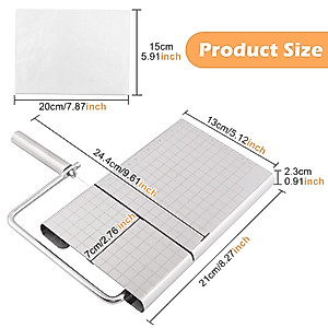 Cheese Slicer, Stainless Steel Cheese Cutter Board with 10 Wires And 25 Baking Oil Paper,Heavy Duty Adjustable Cheese Cutter Board,Cheese Slicer Cutter for Block Cheese