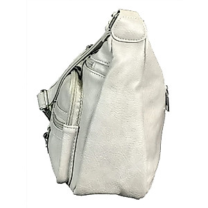 Zzfab Front Pockets side Locking Small Concealed Carry Purse CCW Crossbody Bag Grey