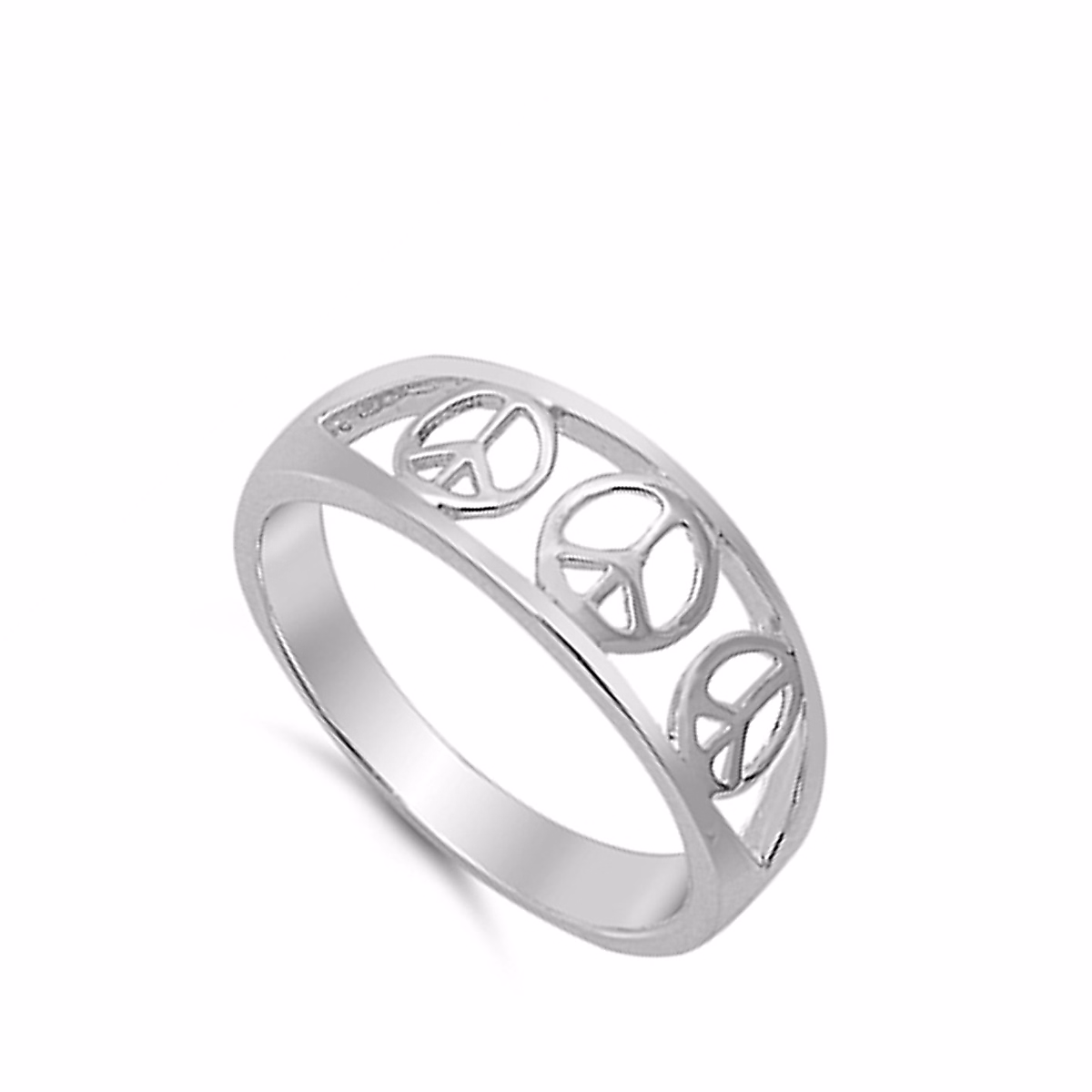 Filigree Peace Sign Symbol Fashion Ring New .925 Sterling Silver Band Size 4