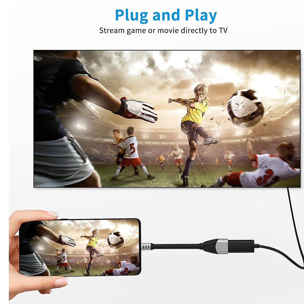 USB C to HDMI Adapter, NIAO-CHAO USB Type C to 4K HDMI Converter for MacBook Pro, MacBook Air, iPad Pro, Pixelbook, XPS and More (with Wire)