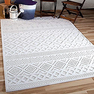 Orian Rugs Coastal Diamond Area Rug, 5 ft 2 in x 7 ft 6 in, Ivory