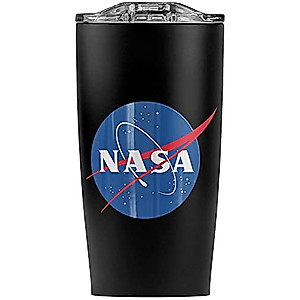 NASA Meatball Logo Stainless Steel Tumbler 20 oz Coffee Travel Mug/Cup, Vacuum Insulated & Double Wall with Leakproof Sliding Lid | Great for Hot Drinks and Cold Beverages