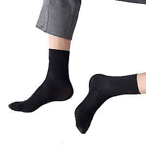 Cityelf 5 or 10 Pack Men Silk Socks Sheer Men Dress Socks Ultra Thin Nylon Sox Summer Cool Crew Socks