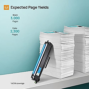TN227 TN-227BK/C/M/Y High Yield Compatible Toner Cartridge Replacement for Brother TN227 TN 227 TN223 Compatible with MFC-L3770CDW MFC-L3750CDW MFC-L3710CDW HL-L3270CDW HL-L3210CW Printer, 5 Pack
