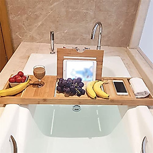 LIUYUNQI Bathtub Tray Basket Flat Rack Bathroom Storage Rack Shelf Drain Rack Sink Bathtub Tray