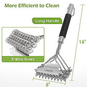 Double Two - Grill Brush with Scraper, Grill Brush for Outdoor Grill, No Bristle Grill Brush, Safe BBQ Grill Brush, Grill Cleaning Brush, BBQ Brush for Grill Cleaning, Barbecue Accessory