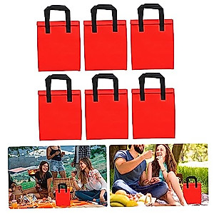 Mobestech Pizza Warmer Bag 6pcs Insulation Bags Take Out Drink Holder Hot Bags for Heated Bag Heat Bags for Food Blank Tote Bags Lunch Bag Pizza Bag Seafood Preservation Bag Cooler Repisa