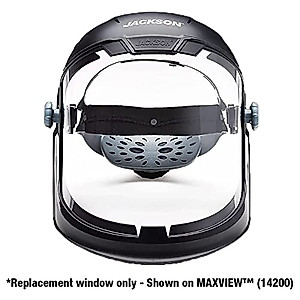 Jackson Safety MAXVIEW Replacement Window for Premium Face Shield, Uncoated Polycarbonate, Clear Mask, 14214