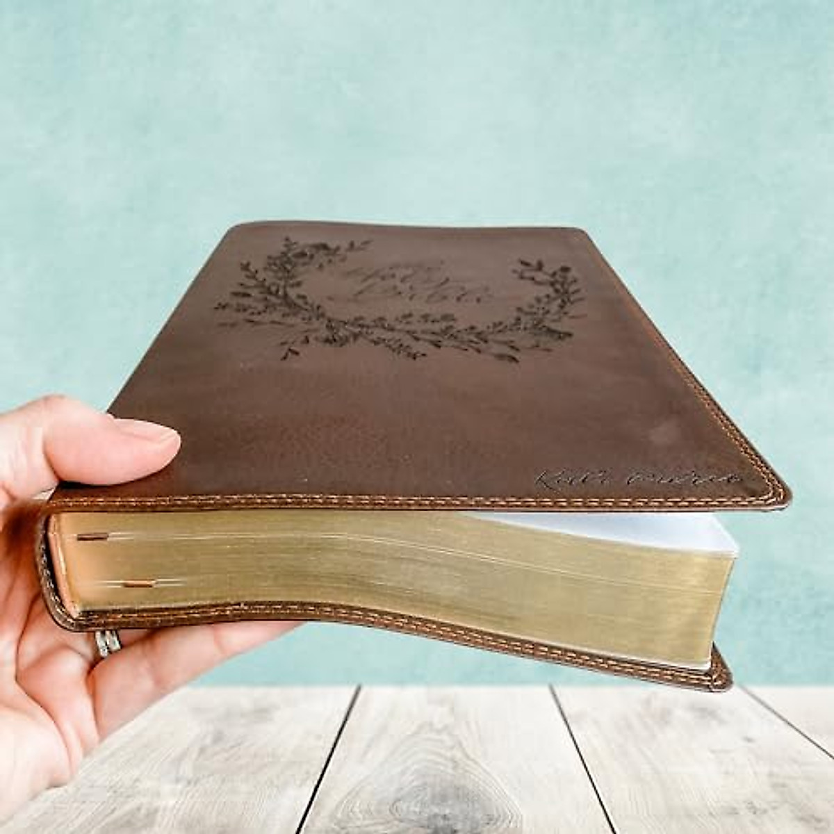 Hand Lettered and Laser Engraved NIV Reference Leathersoft Bible, Personalized Gift, Custom Name Engraving Available