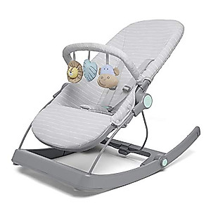 aden + anais 3-in-1 Infant to Toddler Transition Seat – Reclining Rocker, Bouncer & Seat for Newborns to 2 Years – Soft 100% Cotton Muslin Cover – 5 Point Safety Harness – Jungle Jam Toys