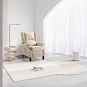 LEISLAND Wingback Recliner Chair with Massage and Heat, Tufted Fabric Arm Chair Sofa, Fabric Accent Chair for Reading, Living Room and Bedroom (Cream)